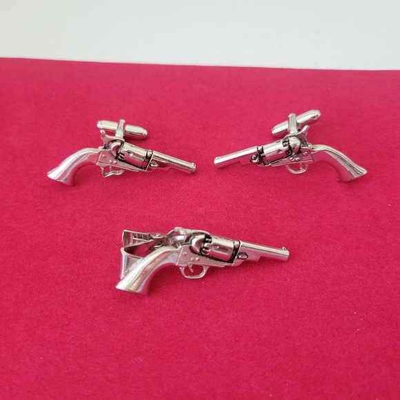 Accessories | Western Gun Revolvers Pistols Vintage Cuff Links Tie Bar ...